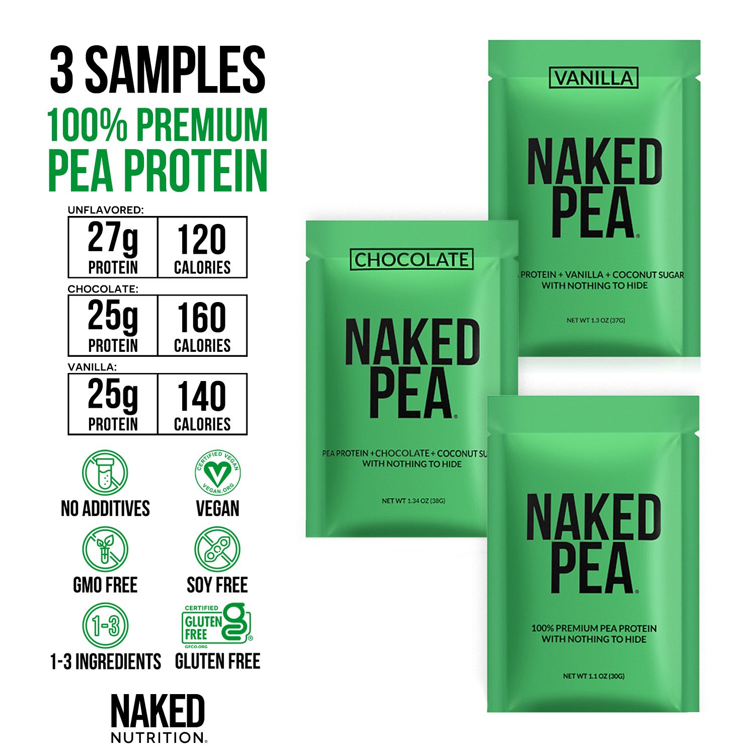 Vegan Protein Powder Sample Pack - Naked Nutrition – Naked Nutrition Canada